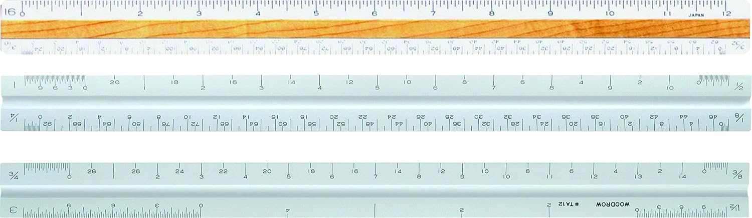 Amazon.com : Woodrow 12" Architectural Triangular Scale Ruler : Office ...