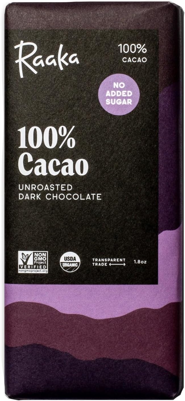 Amazon.com: Raaka 100% Dark Chocolate Bars - Unsweetened, Sugar Free ...