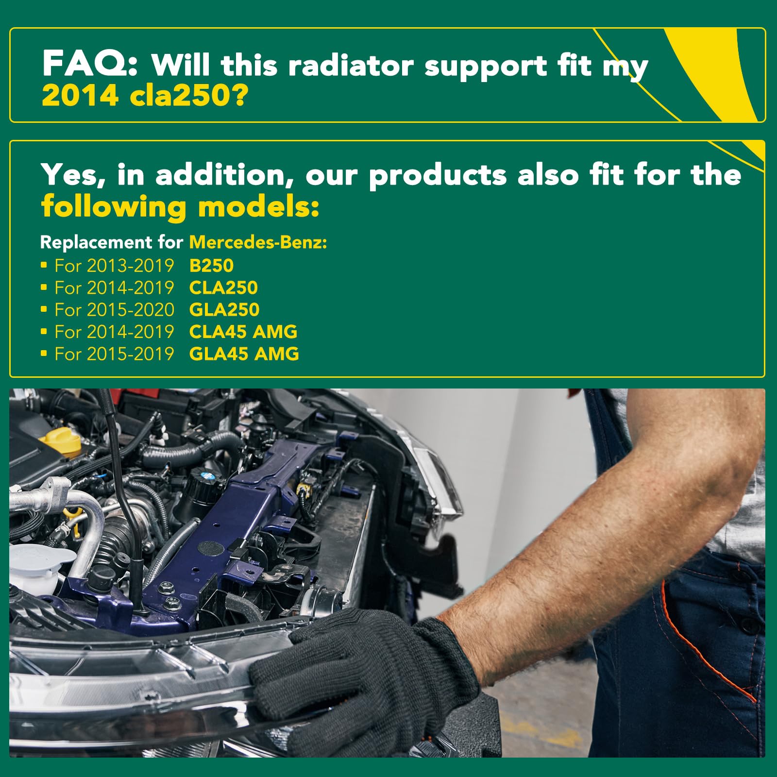 YHTAUTO Radiator Support Lower Tie Bar Replacement for Mercedes-Benz ...