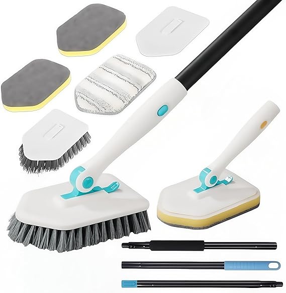 Amazon.com: YANGMUM Tile Floor Scrub Brush,51-Inch Long Handle Bathtub ...