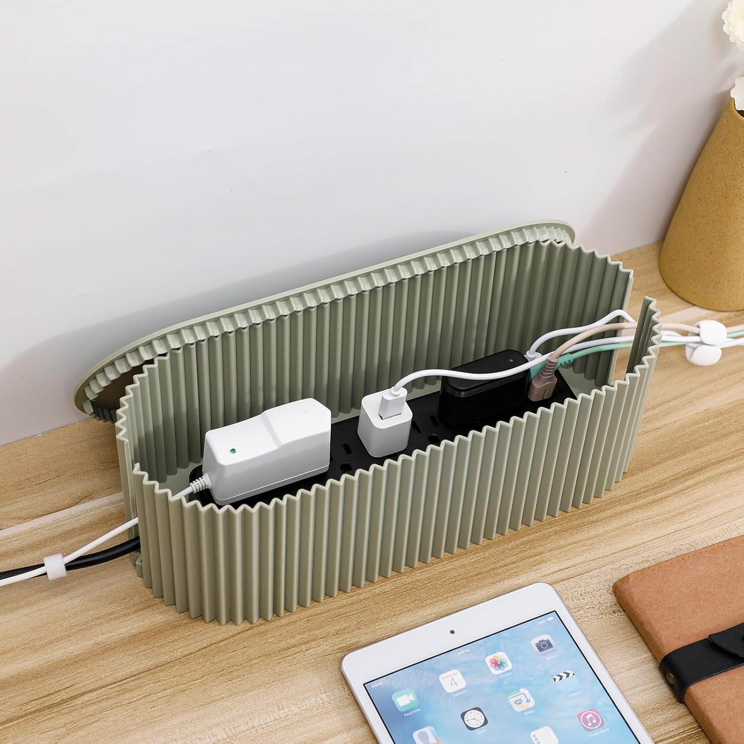 Amazon.com: Tahaje Cable Management Box, Plastic Cord Organizer Cover ...