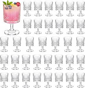 Amazon.com | FillTouch 48 Pcs Mini Acrylic Goblet Glasses Set, 7 oz ...