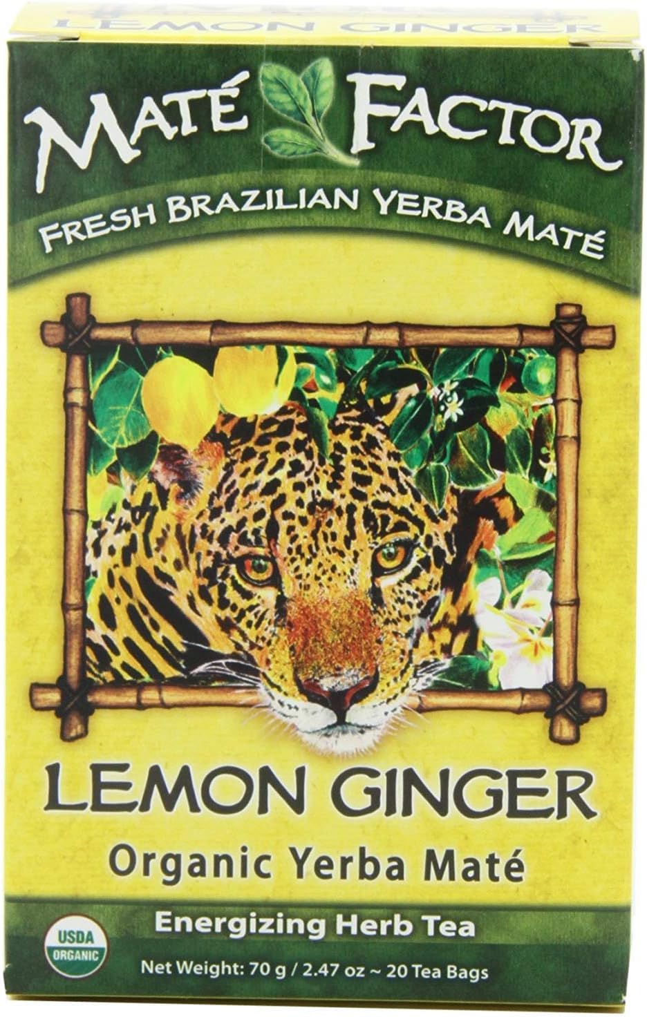 Amazon.com : THE MATE FACTOR Lemon Ginger, 20 Count : Grocery Tea ...