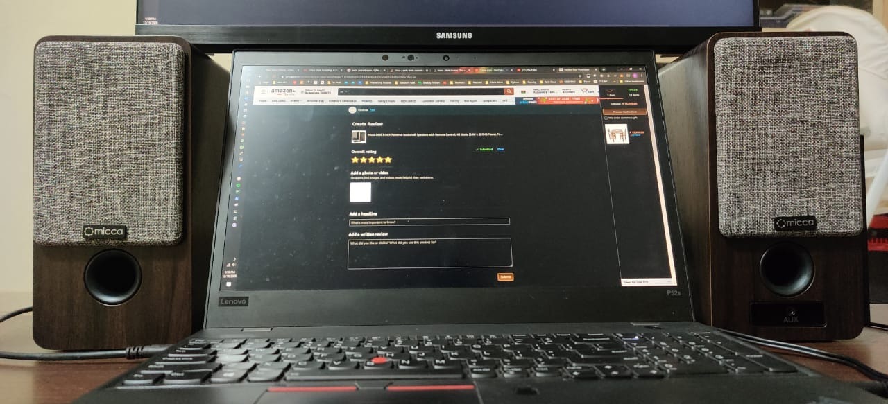 Micca ON3 3-Inch Powered Bookshelf Speakers with Remote Control, 48 ...