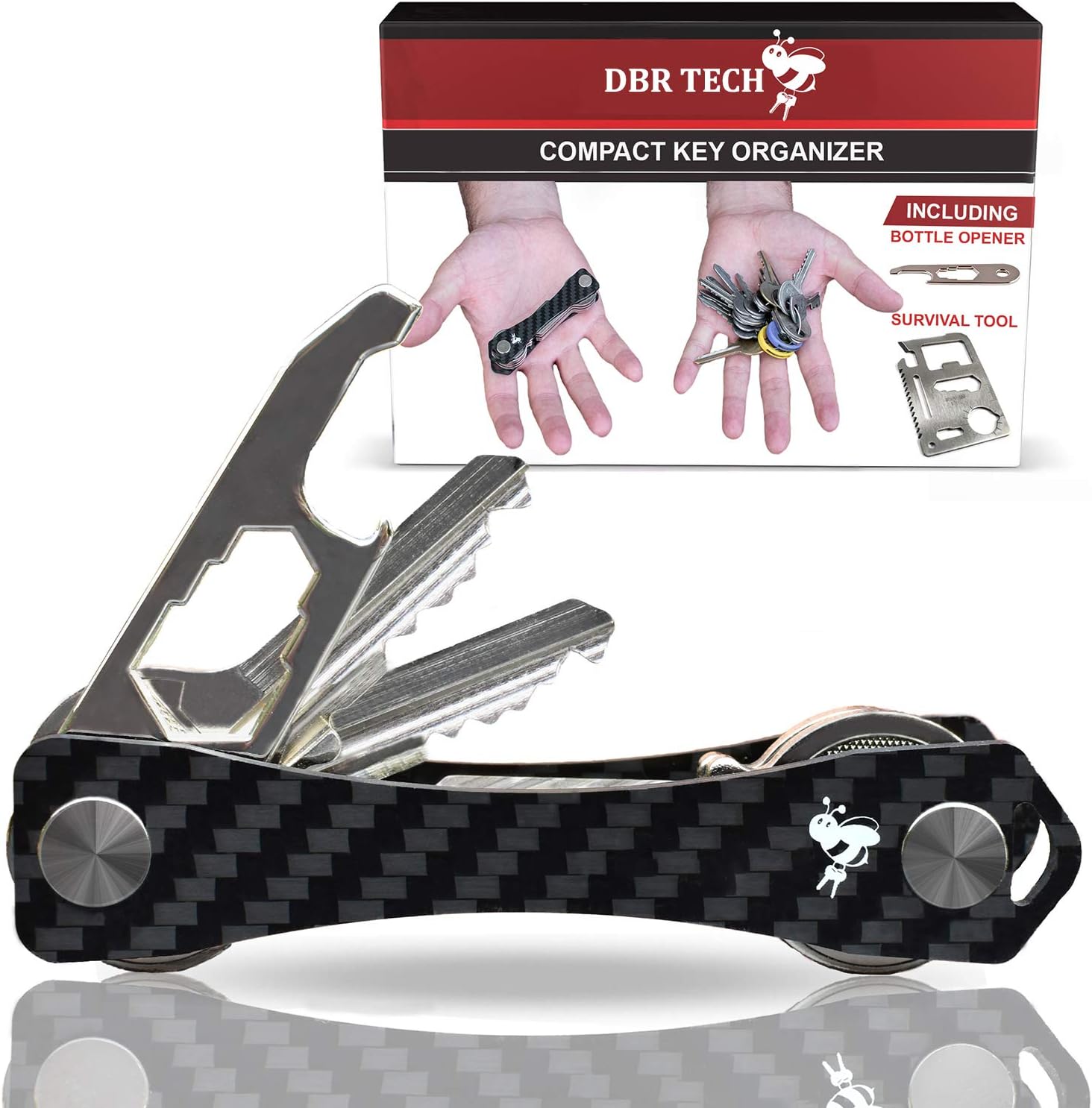 Amazon.com: KEYTEC Compact Key Organizer Carbon Fiber Smart Key Holder ...