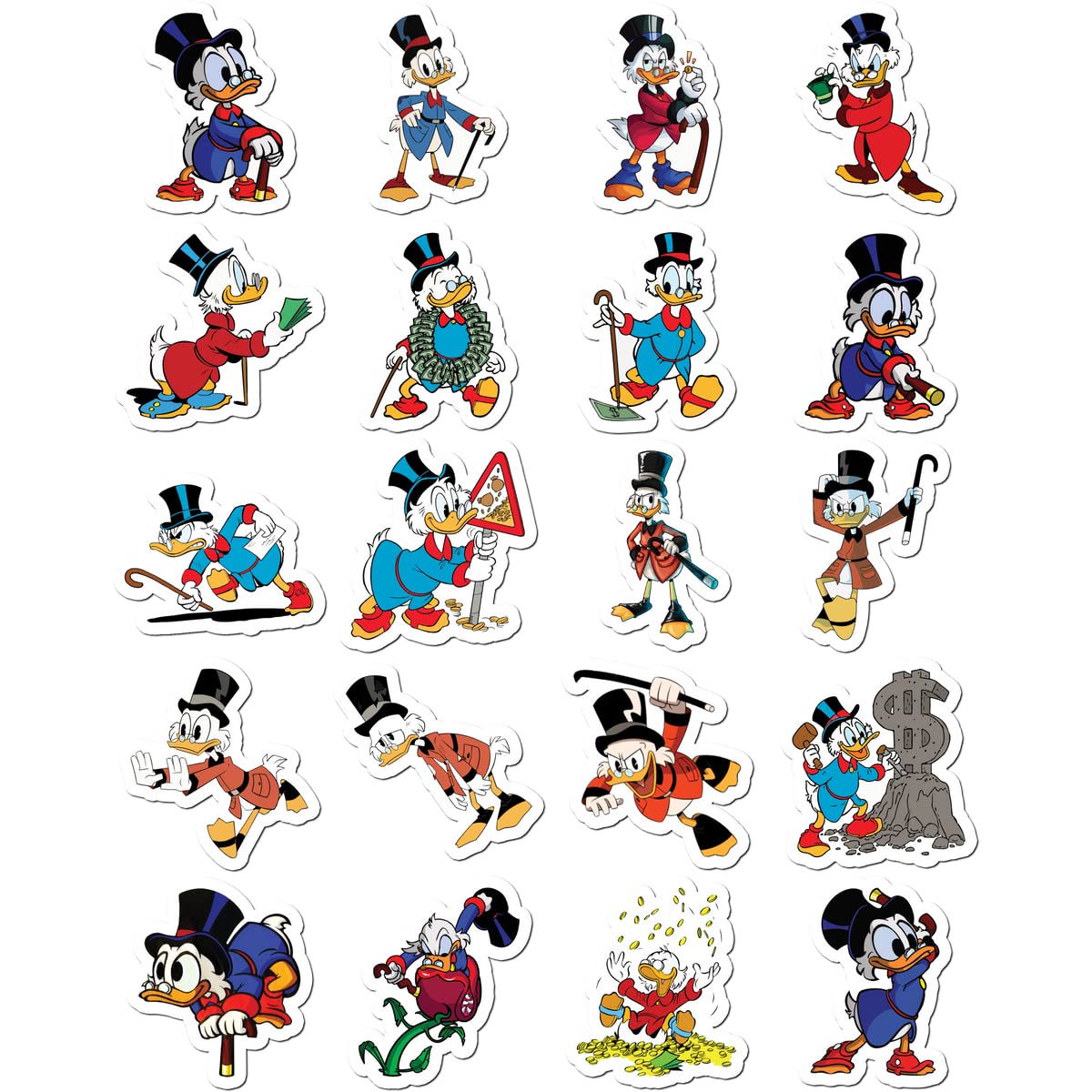 Amazon.com: Stickers Pack 20 Pcs Scrooge Aesthetic Mcduck Waterproof ...