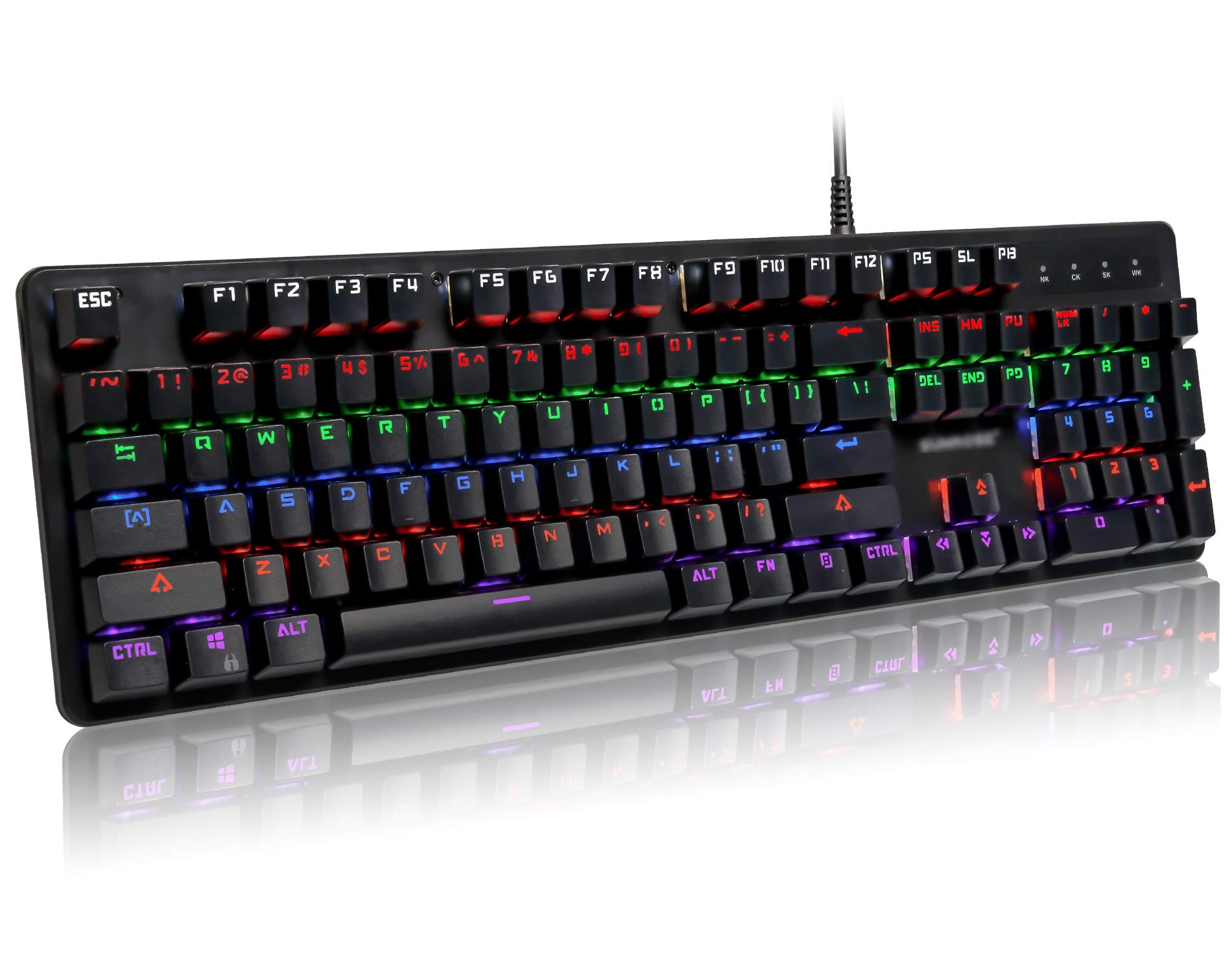 Buy LED Wired Mechanical Keyboard Blue Switches with 104-keys RGB ...