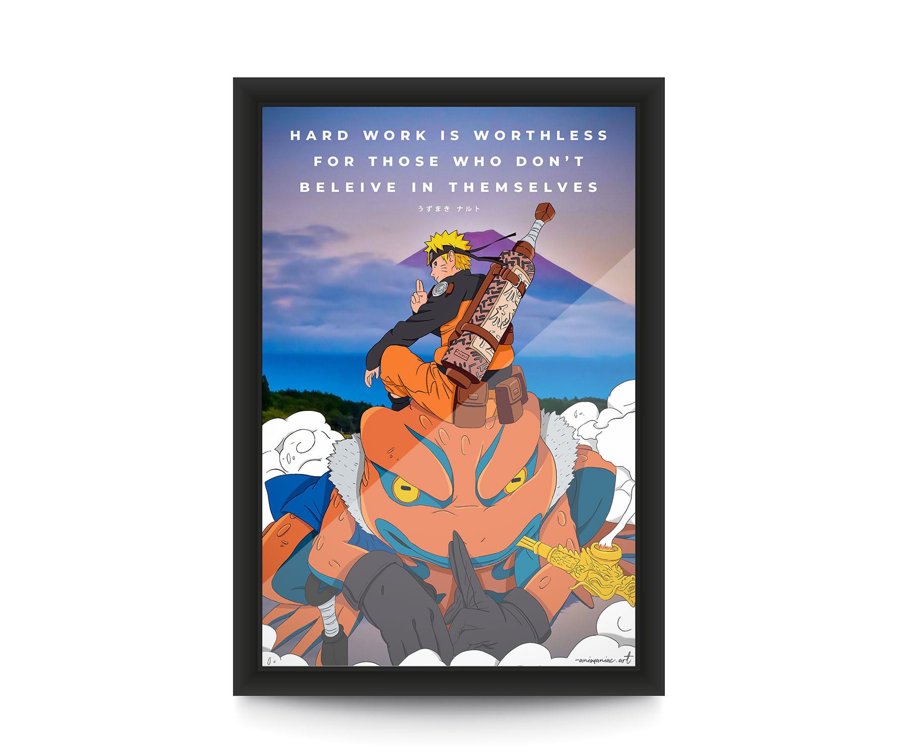 FRAMEO STORE Naruto Uzumaki Poster Glass frame, Naruto Quote Wall frame ...