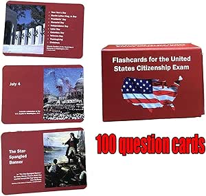 Amazon.com: US Citizenship Flash Cards 2024, Naturalization Test Study ...