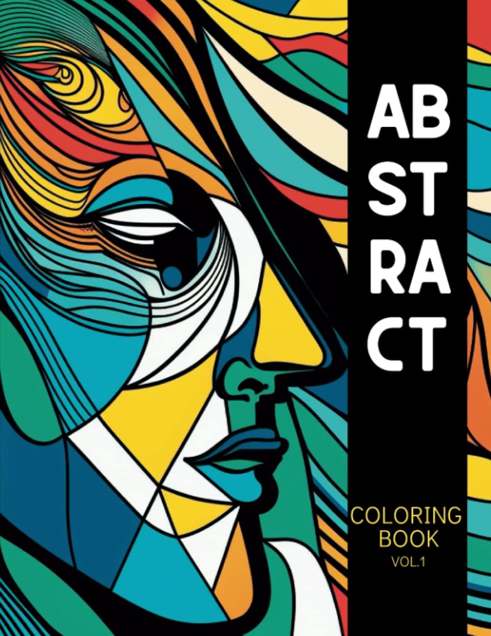 Abstract Coloring Book for Adults: Faces and Shapes inspired by Cubist ...
