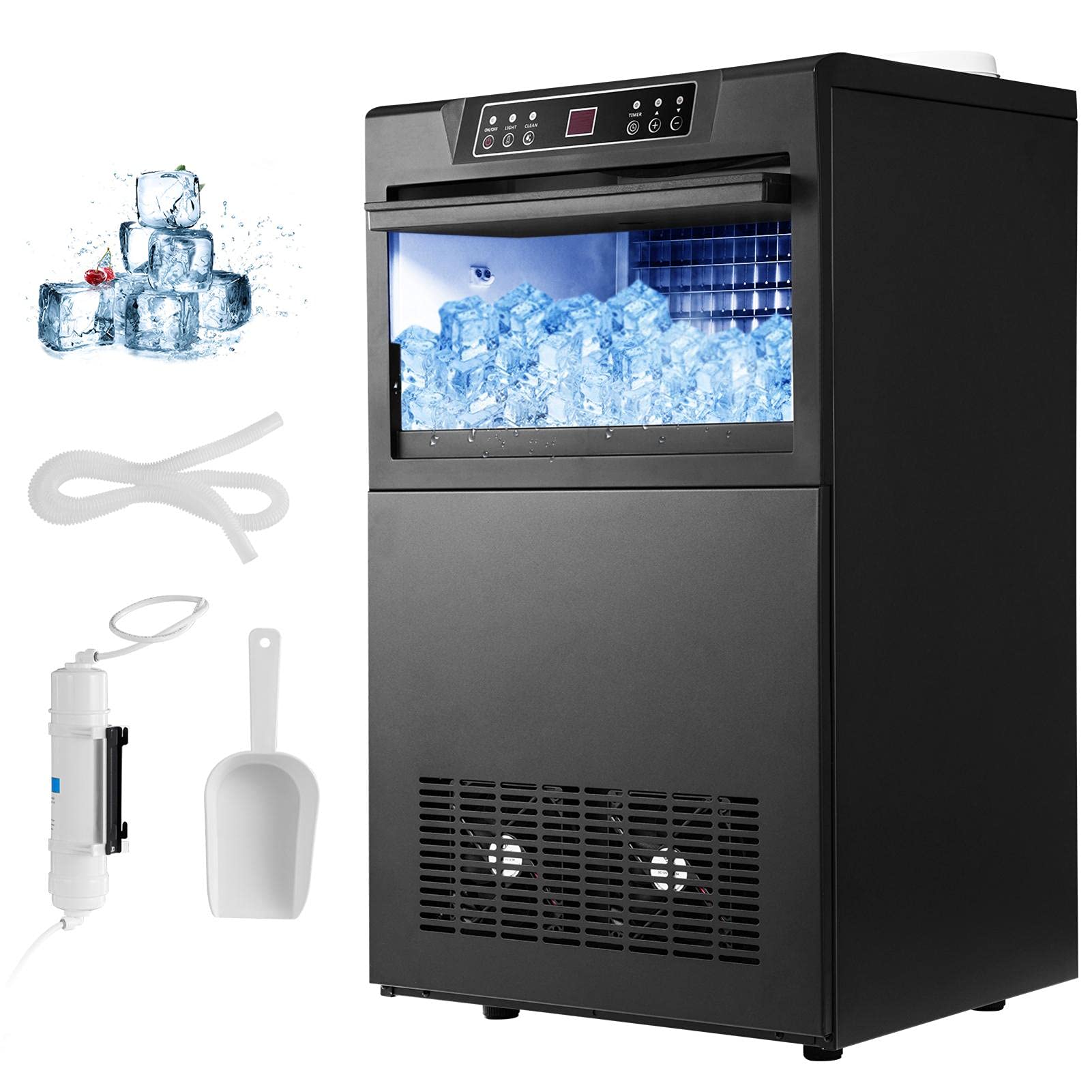 Buy Commercial Ice Maker Machine, 260Lbs/24H Freestanding Under Counter ...