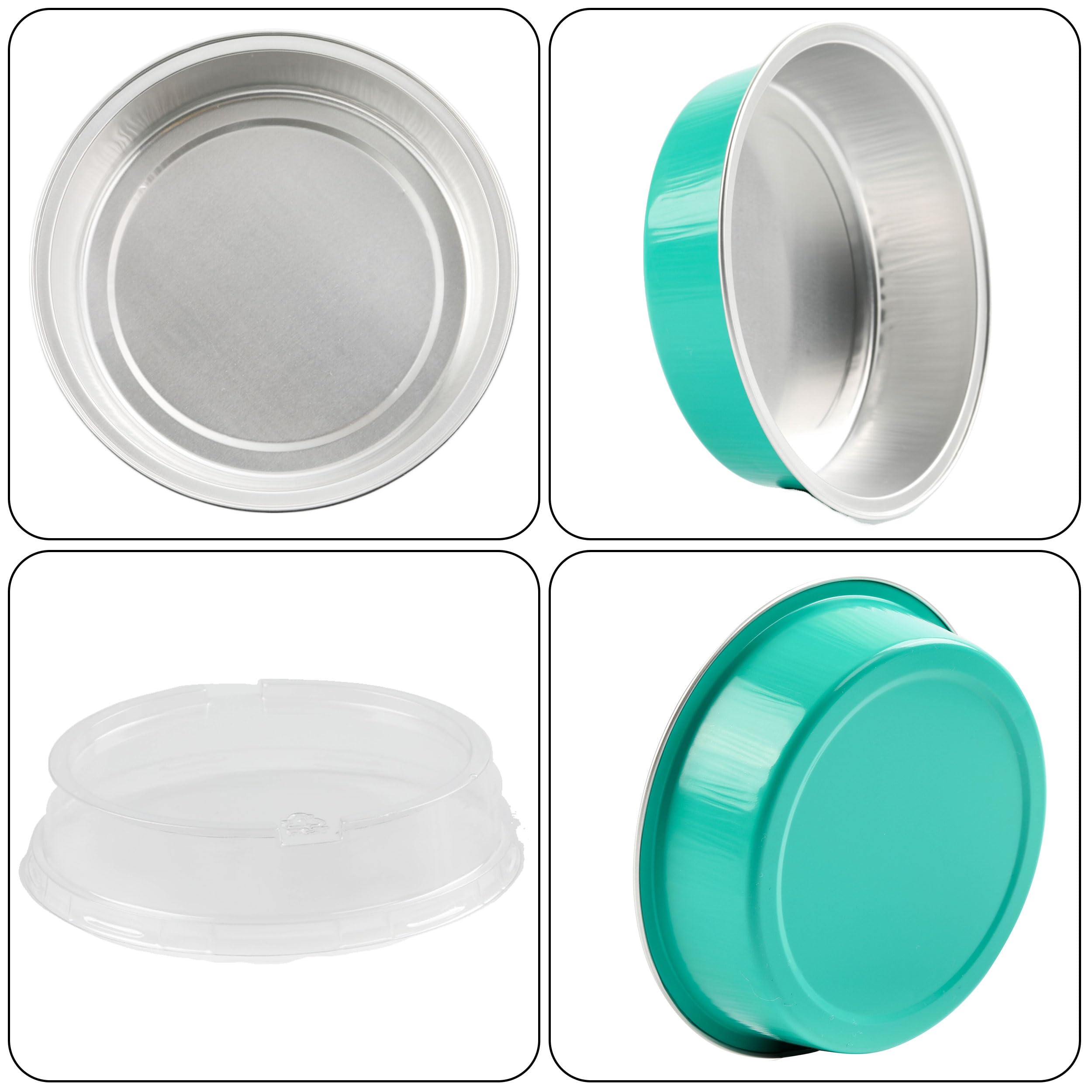 BAKINGPAK Individual Cake Pans With Lids, 50PCS 7.2OZ Aluminum Pans ...