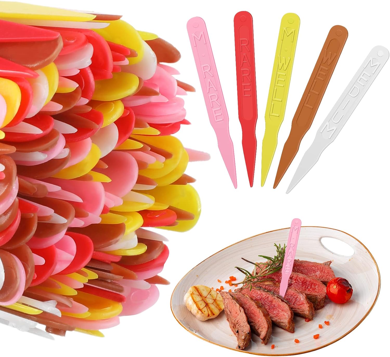Amazon.com : Geetery 1000 Pcs 3" Plastic Steak Marker Plastic Meat ...