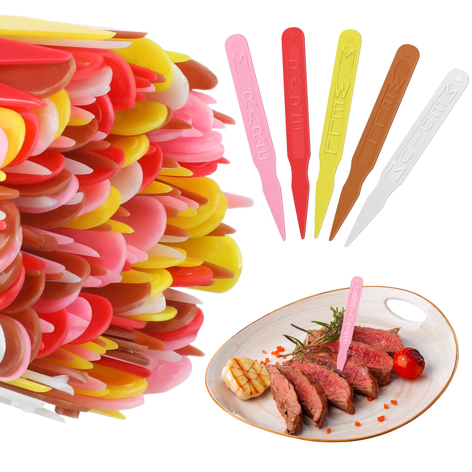 Amazon.com : Geetery 1000 Pcs 3" Plastic Steak Marker Plastic Meat ...