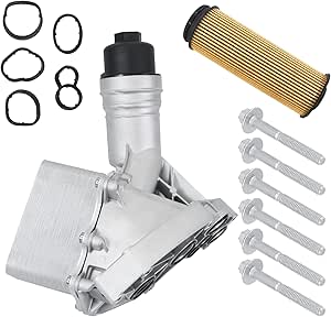 Amazon.com: Aluminium Engine Oil Cooler Filter Housing Assembly ...