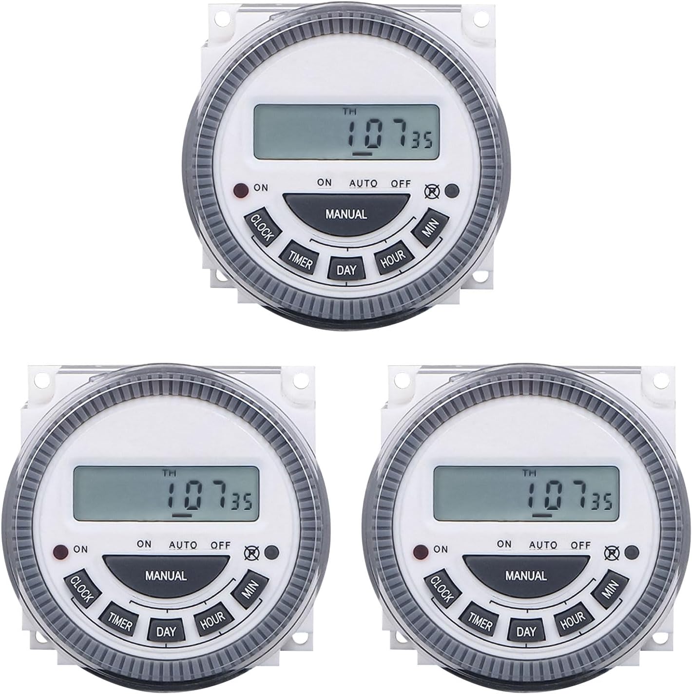 3pcs TM619 Timer Switch Digital LCD Power Timer Switch Weekly Programmable Thinner Model 16A ...