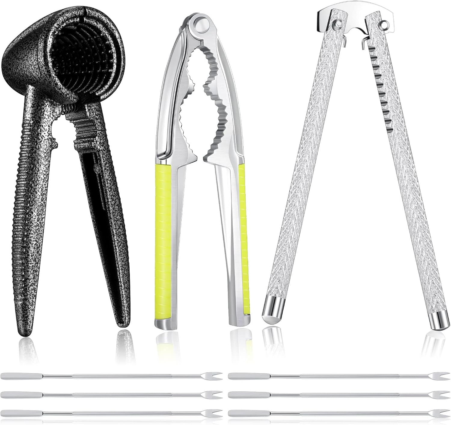 Amazon.com: Benver 9 Pieces Nut Crackers and Picks Set Including 3 ...