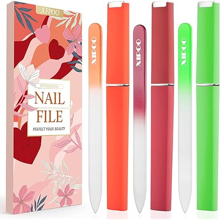 Amazon.com: Premium Glass Nail File with Case, Crystal Diamond Salon ...