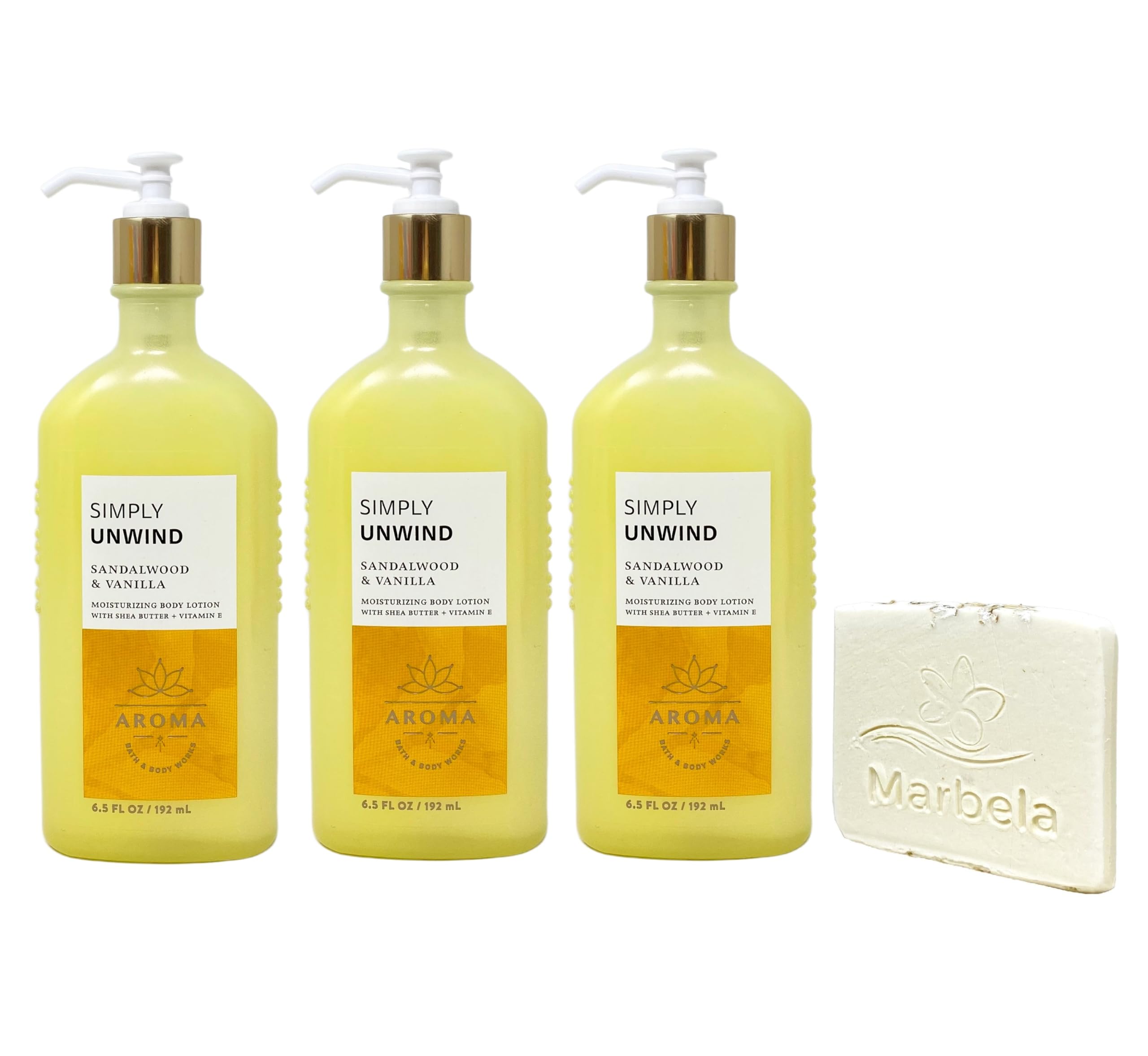 Amazon.com : Bath & Body Works Aroma Simply Unwind Sandalwood & Vanilla 3 Pack Body Lotion Value ...