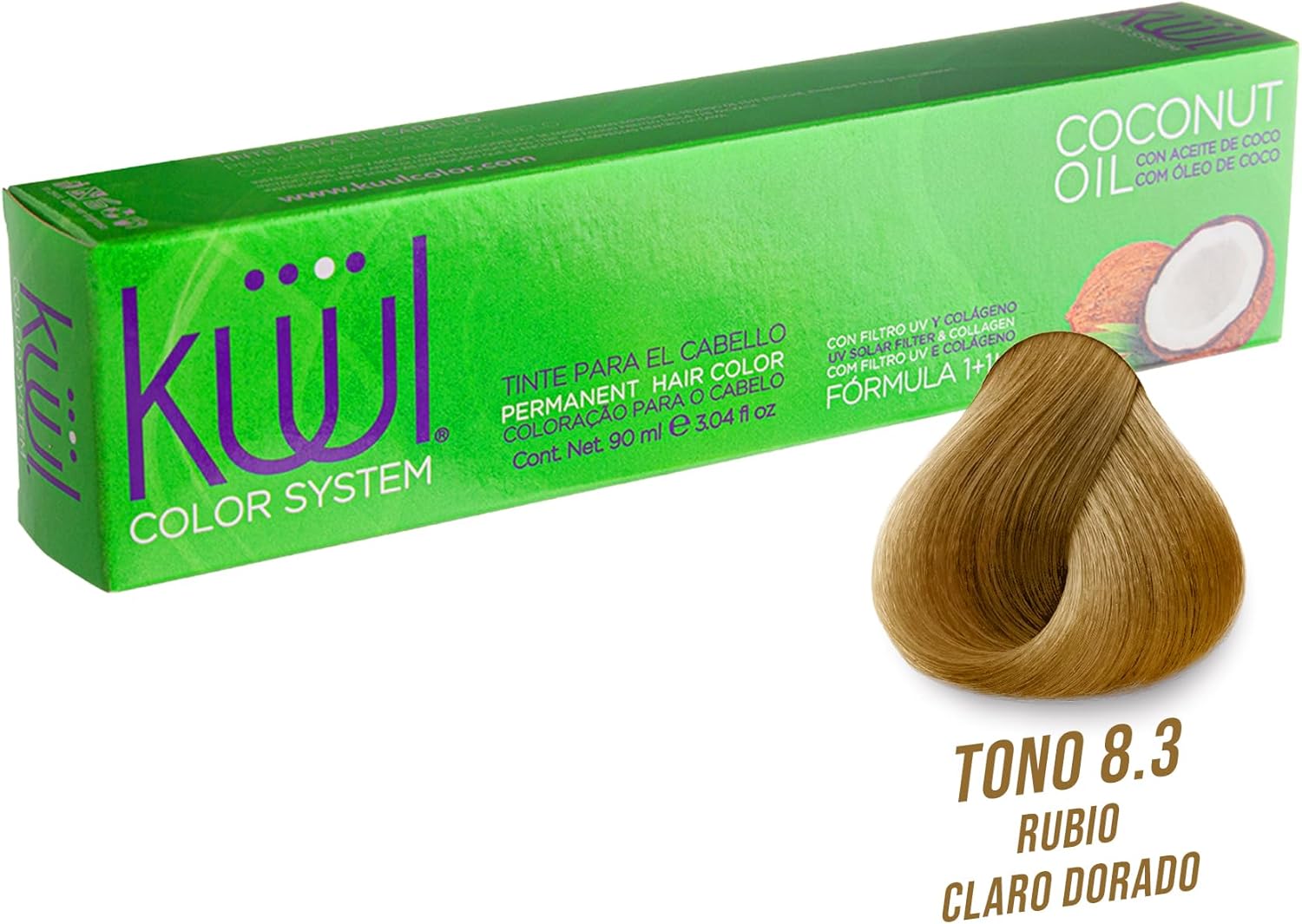 KÜÜL - Color System Tinte Permanente para Cabello Tono 8.3 90 ml, con ...