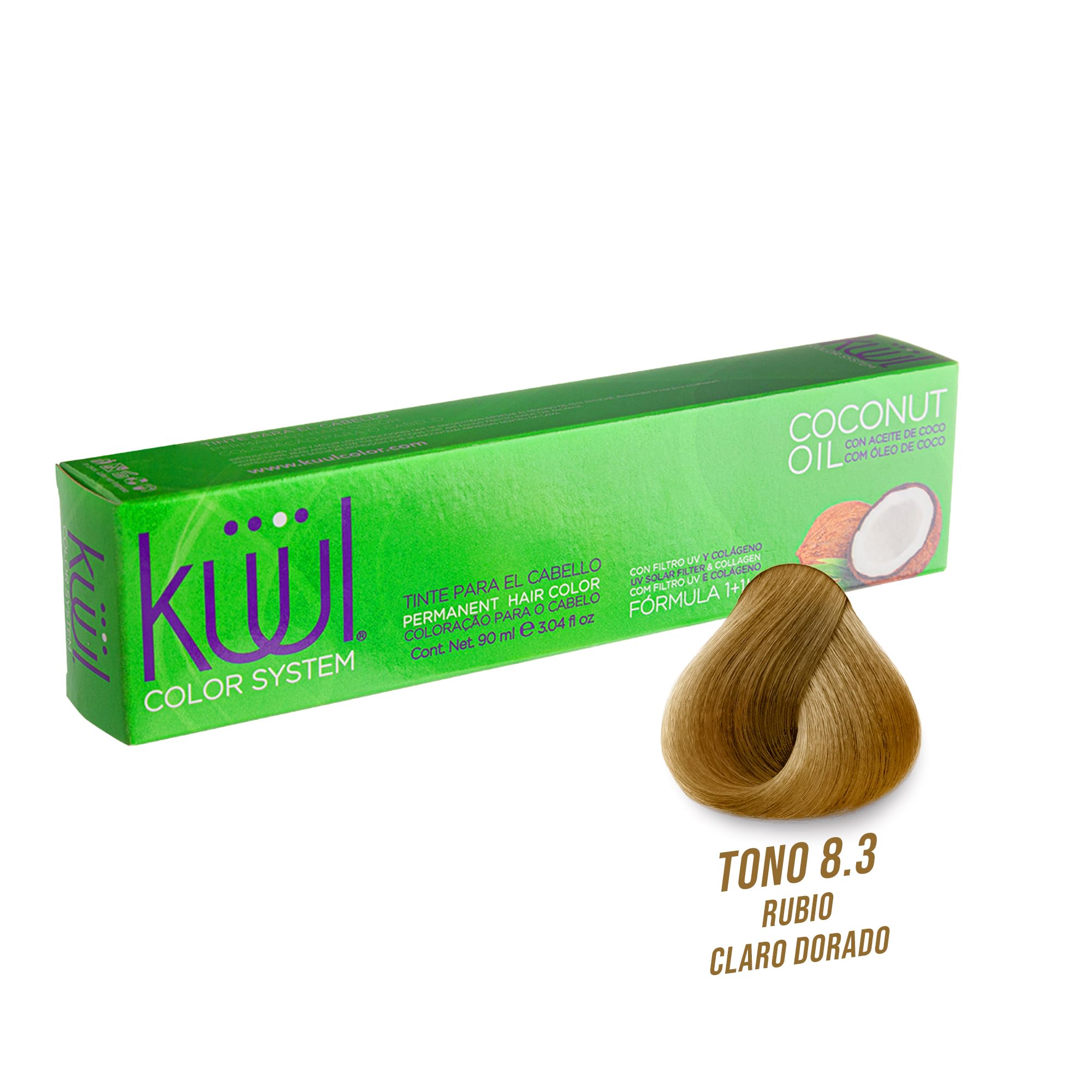 KÜÜL - Color System Tinte Permanente para Cabello Tono 8.3 90 ml, con ...