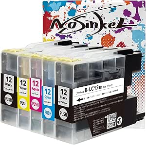 Amazon.co.jp: 【NoSinker製】 LC12-4PK (BK×2/C/M/Y) 5本セット ブラザー用 互換 インクカートリッジ 【個包装/QRコード読み取り型取扱説明書採用 ...