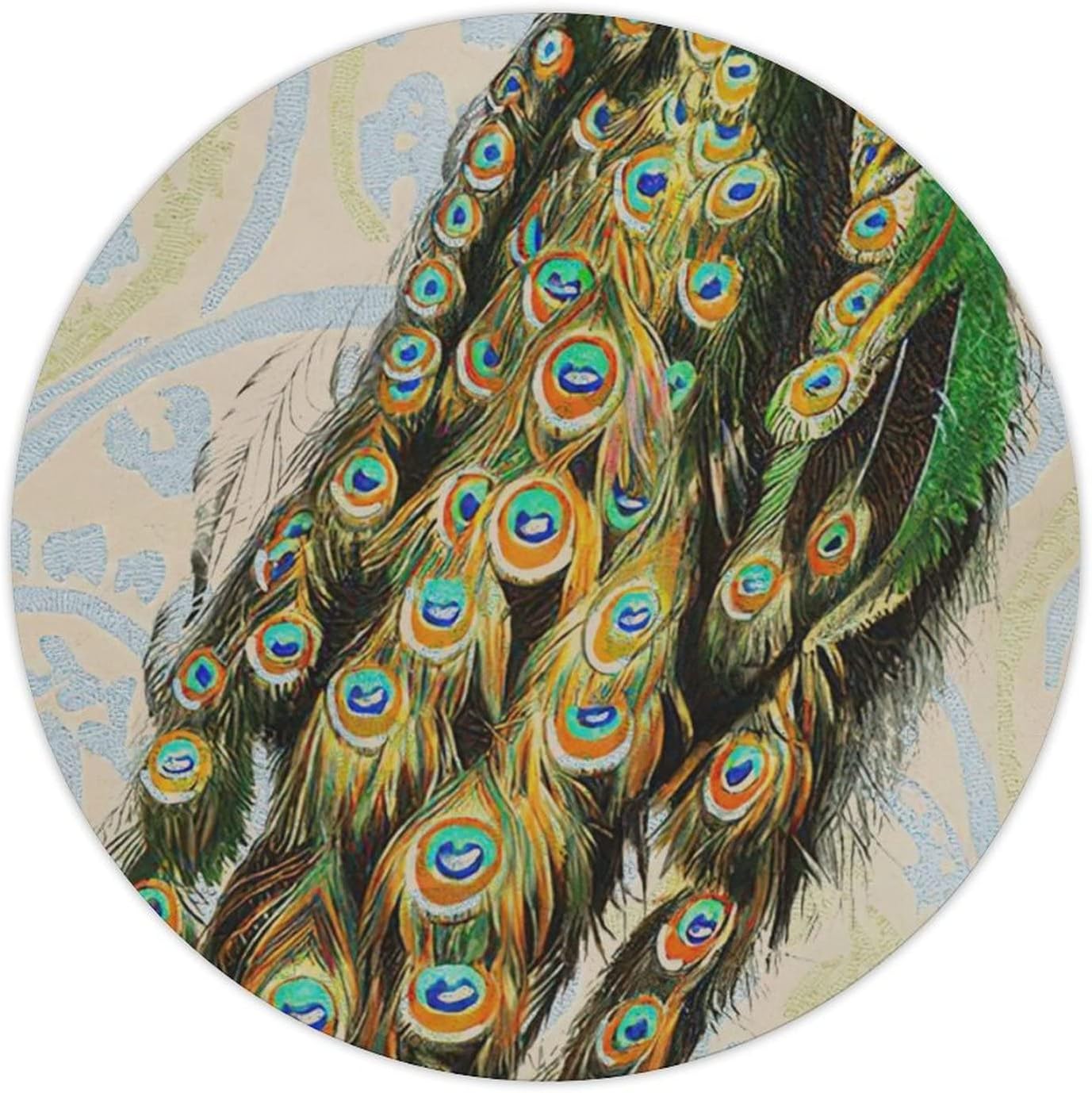 Amazon.com: Golden Peacock Feahter Tin Plaque Abstract Animal Metal ...