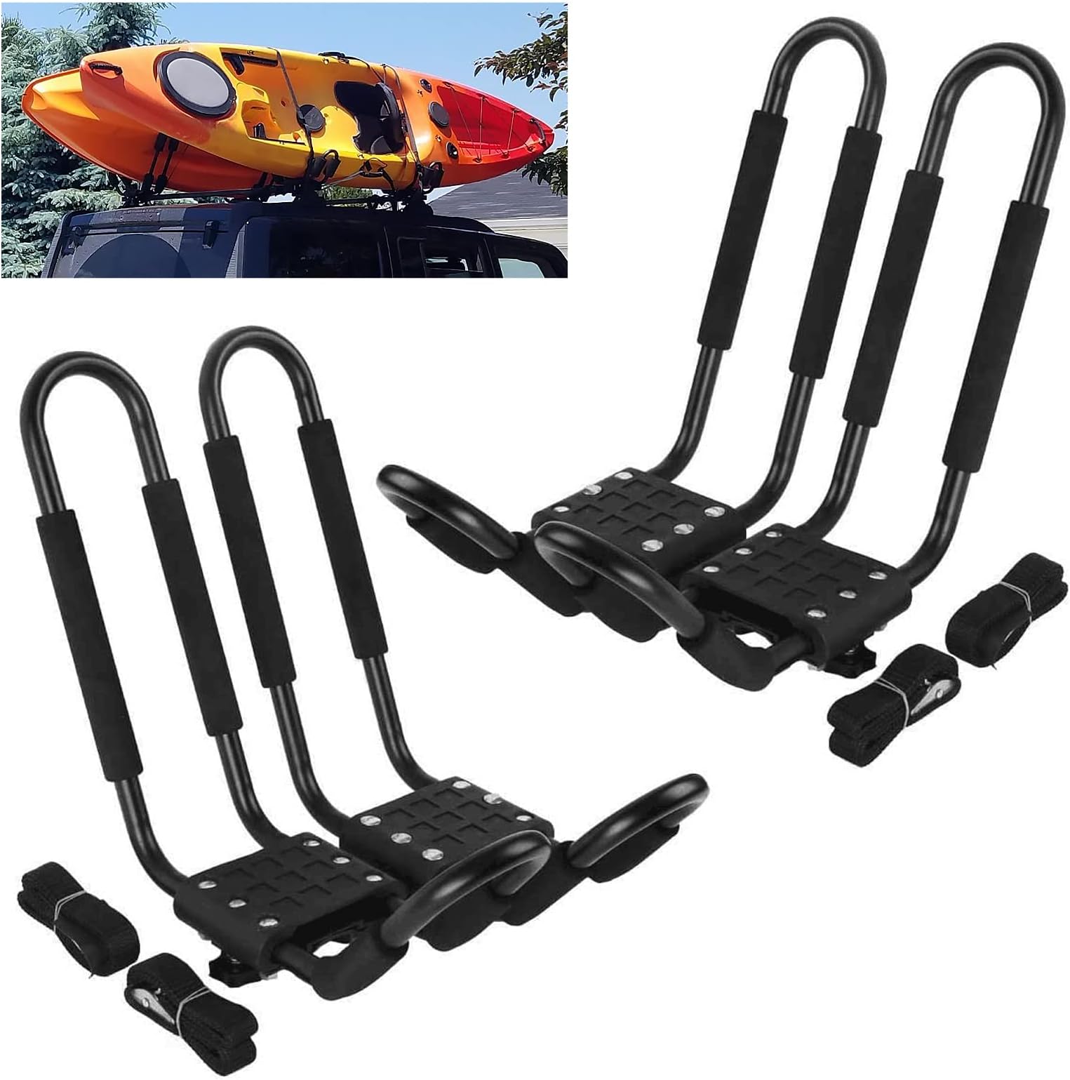Amazon.com: XMT-MOTO J-Bar 2 Pairs Universal Kayak Canoe Top Mount ...