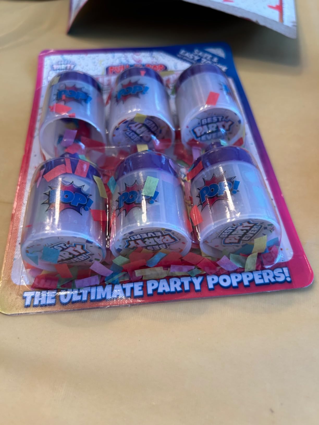 Amazon.com: BEST PARTY EVER! Pull-N-Pop Confetti Poppers, Easy to Use ...