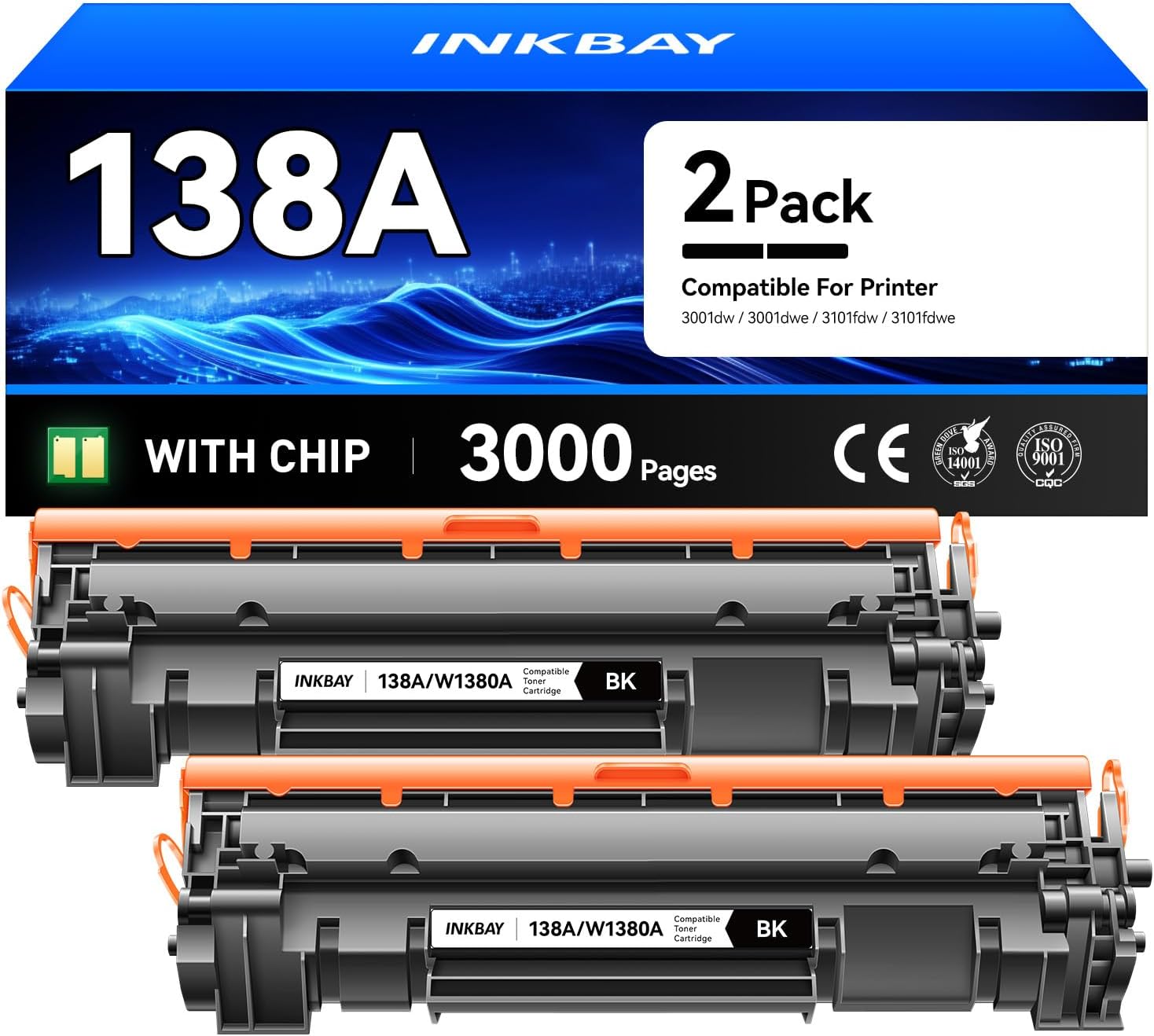Amazon.com: 138A Toner Cartridge High-Yield 2-Pack with Chip ...