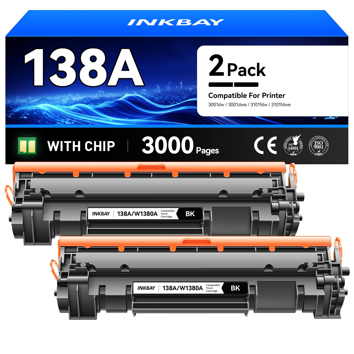 Amazon.com: 138A Toner Cartridge High-Yield 2-Pack with Chip ...