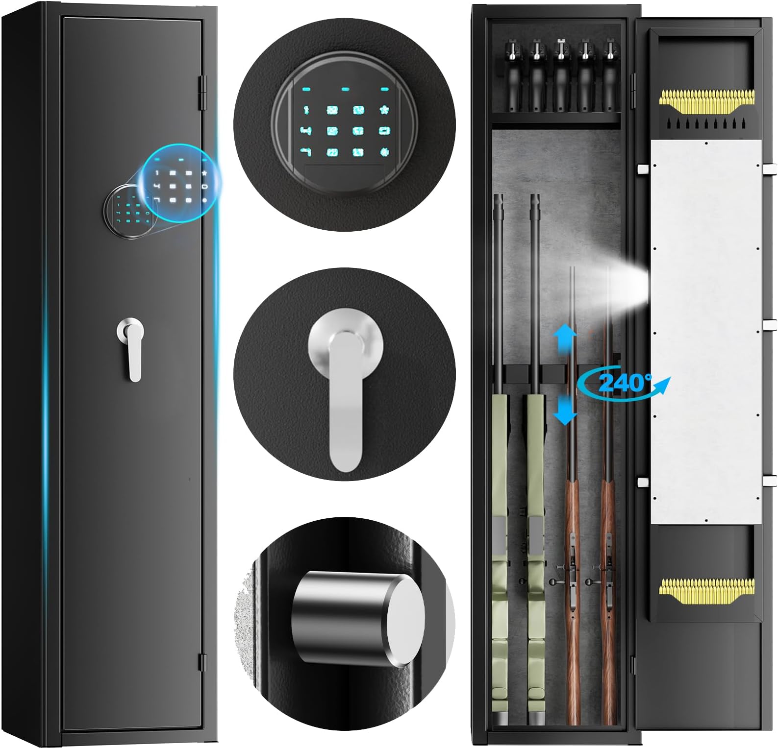 Amazon.com: KARUIKEV 3-4 Long Rifle Gun Safe, Digital Keypad Large Gun ...