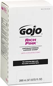 Gojo 7220 Rich Pink Antibacterial Lotion Soap Refill, 2000Ml, Pink ...