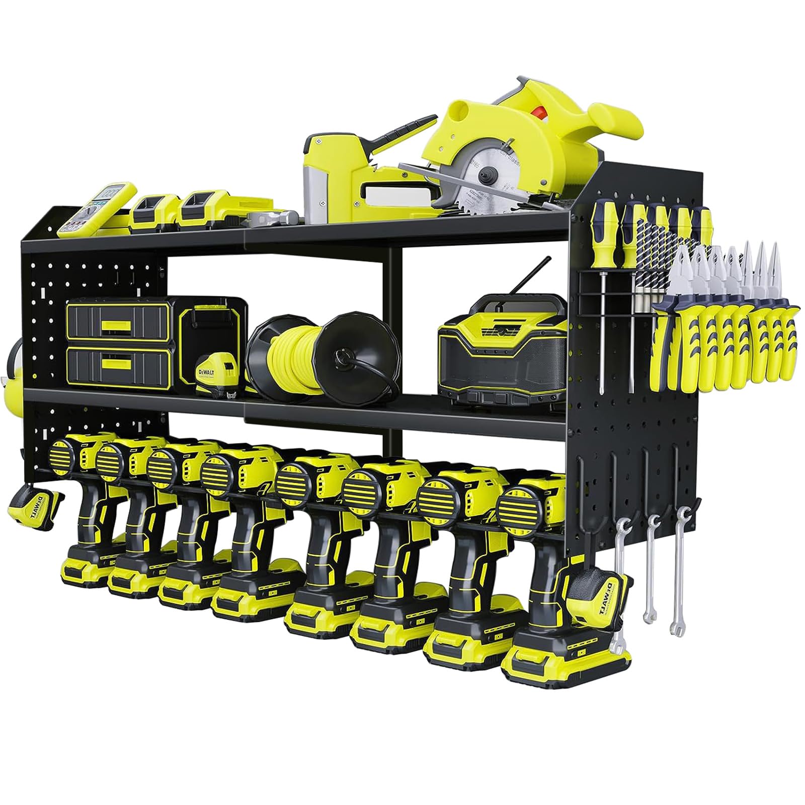 Amazon.com: Jofuas Power Tool Organizer Wall-Mounted Metal Tool Rack ...