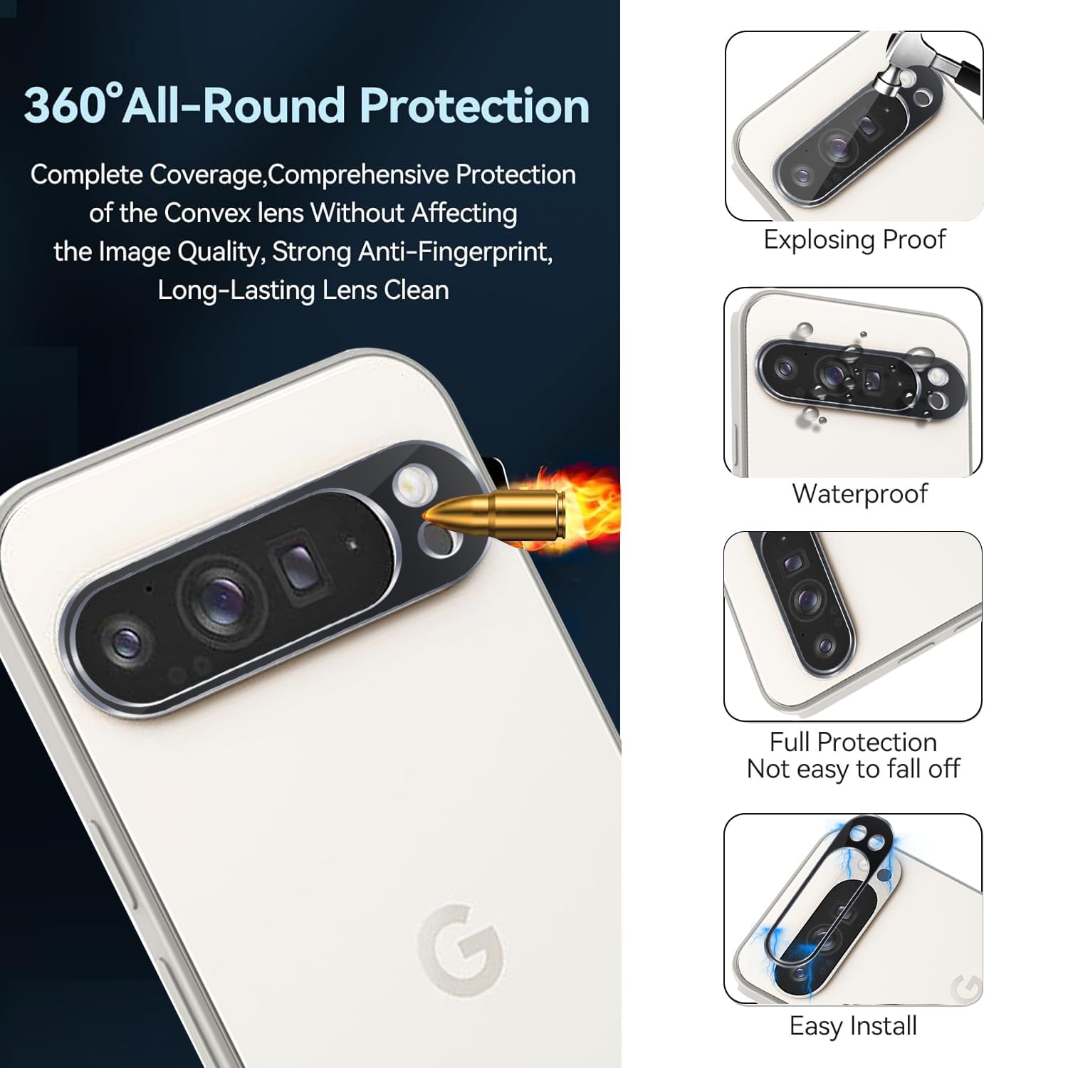 Anti-scratch Lens Film 3-Pack Camera Lens Protector For Google Pixel 9 ...