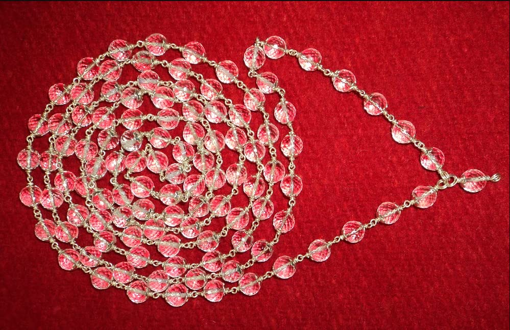 Buy Gemstone Industry Precious Sphatik Mala 108+1 Beads Sfatik Ki Mala ...