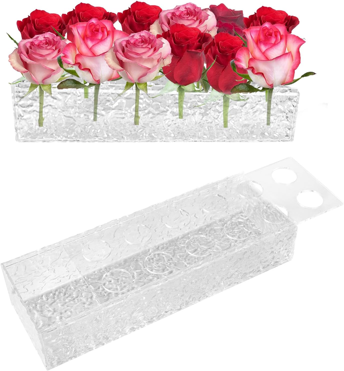 Amazon.com: Acrylic Flower Vase, 11.8 Inch Long Rectangular Clear ...