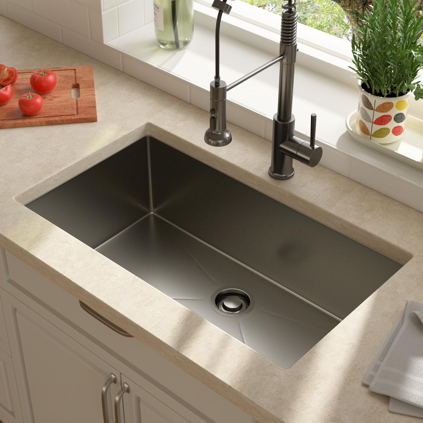 Snapklik.com : Kitchen Sink Stopper Flange Gunmetal Black Stainless Steel Garbage Disposal ...