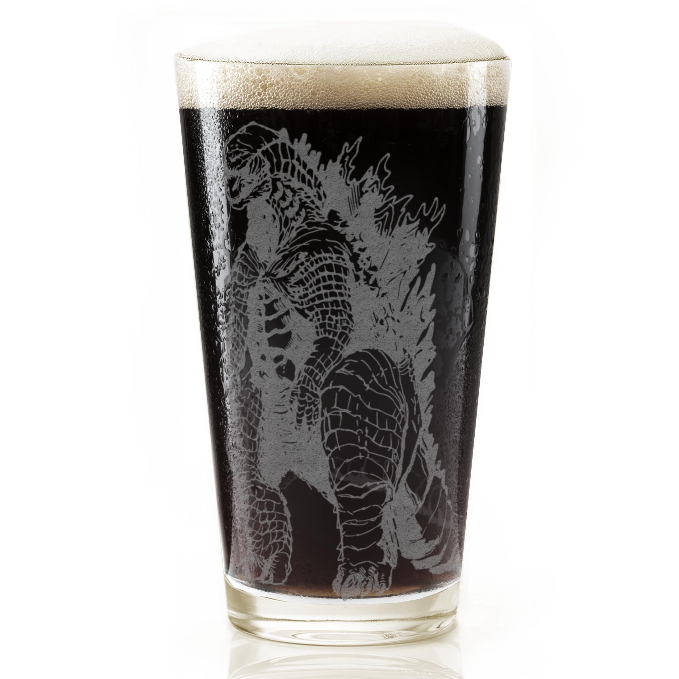 Snapklik.com : GOD ZILLA Engraved Pint Glass Iconic Monster Designs ...