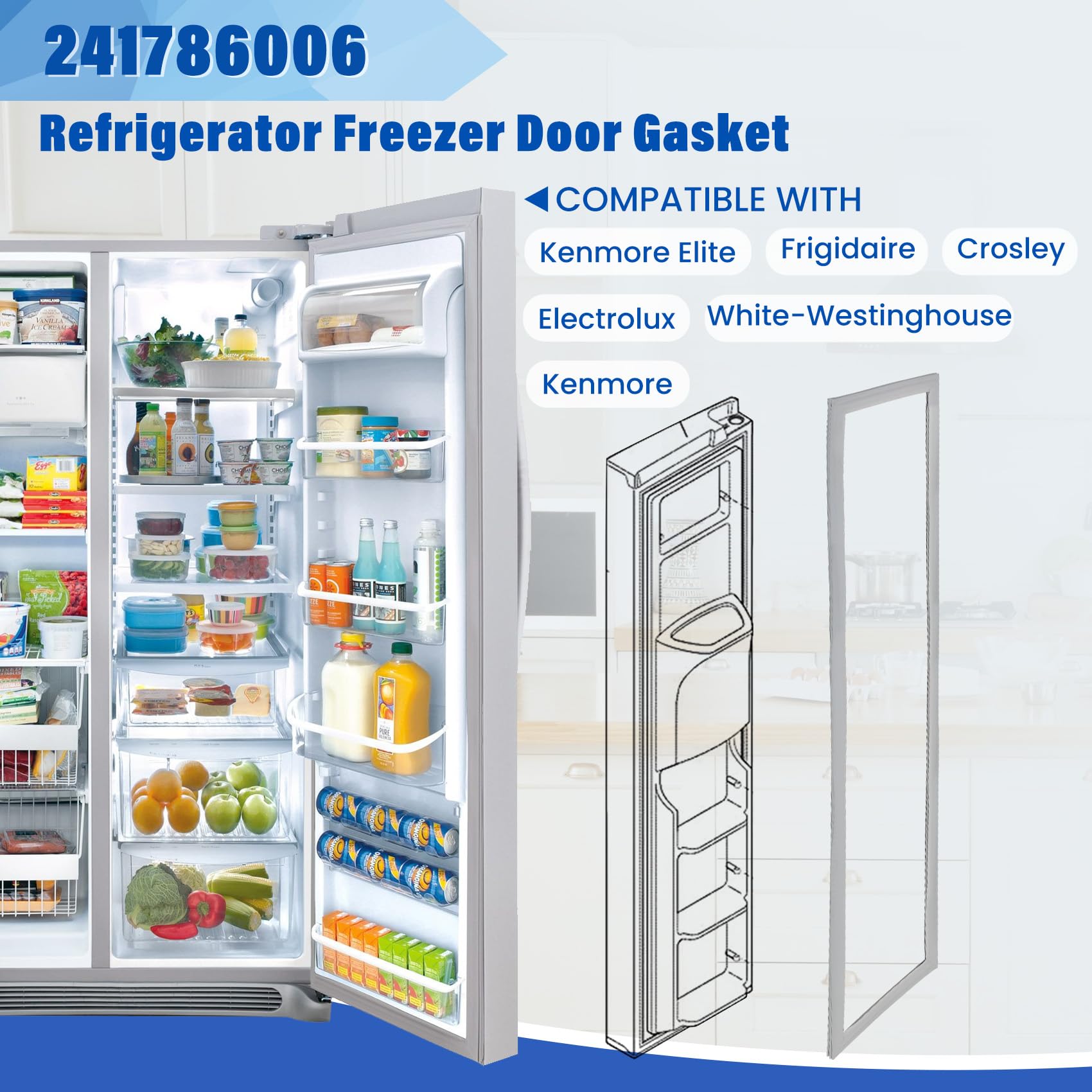 Frigidaire Refrigerator Door Seal Upgraded 242193212 Refrigerator ...