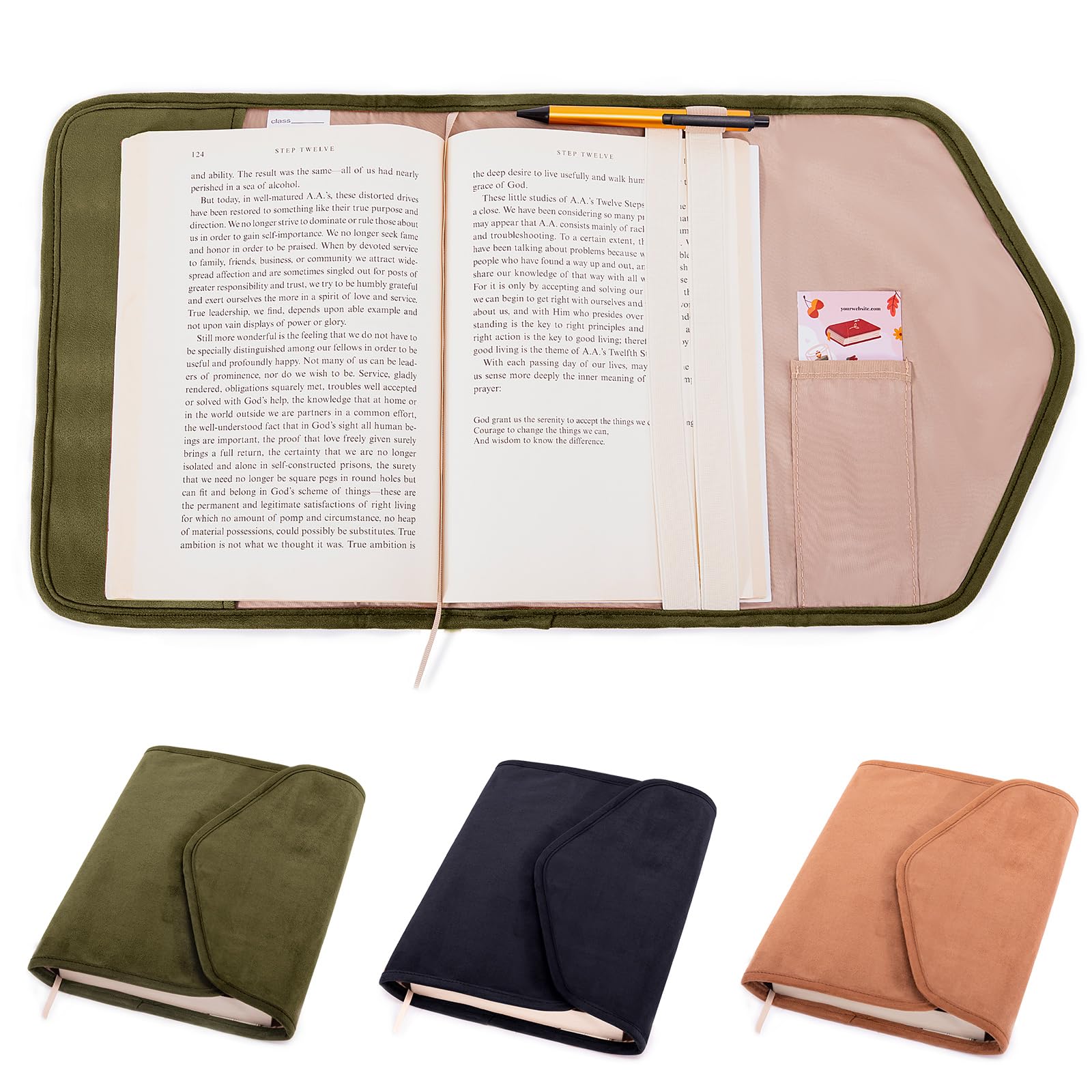 Amazon.com: APLUFINE Adjustable Book Covers with Magnet Flap, Fabric ...
