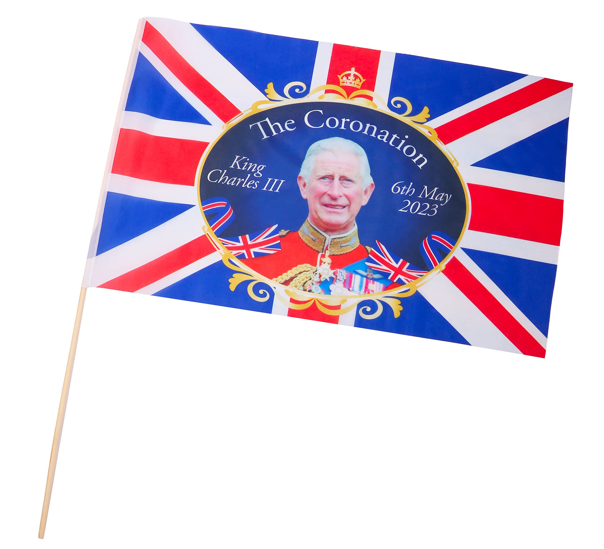 Toyland 2ft x 1.3ft (61cm x 41cm) King Charles III Union Jack ...