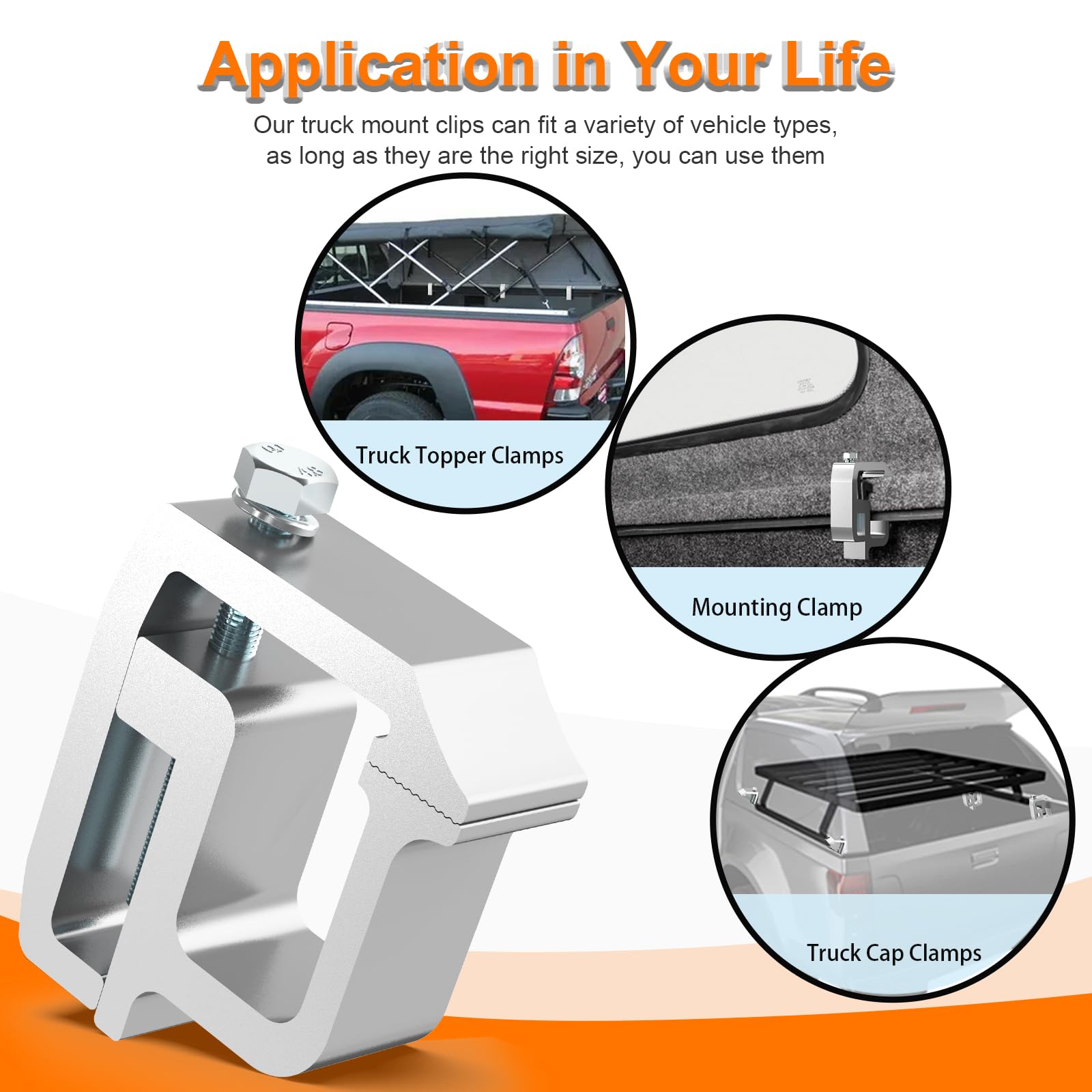 Snapklik.com : Ovsor Truck Topper Camper Clamps - 4 Pack Sliver Truck ...