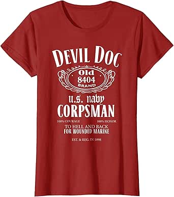 Amazon.com: Corpsman - Devil Doc 8404 T Shirt : Clothing, Shoes & Jewelry