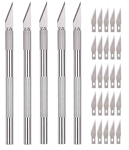 Catchex 5 Detail Pen Knife with 25 Interchangeable Sharp Blades for ...