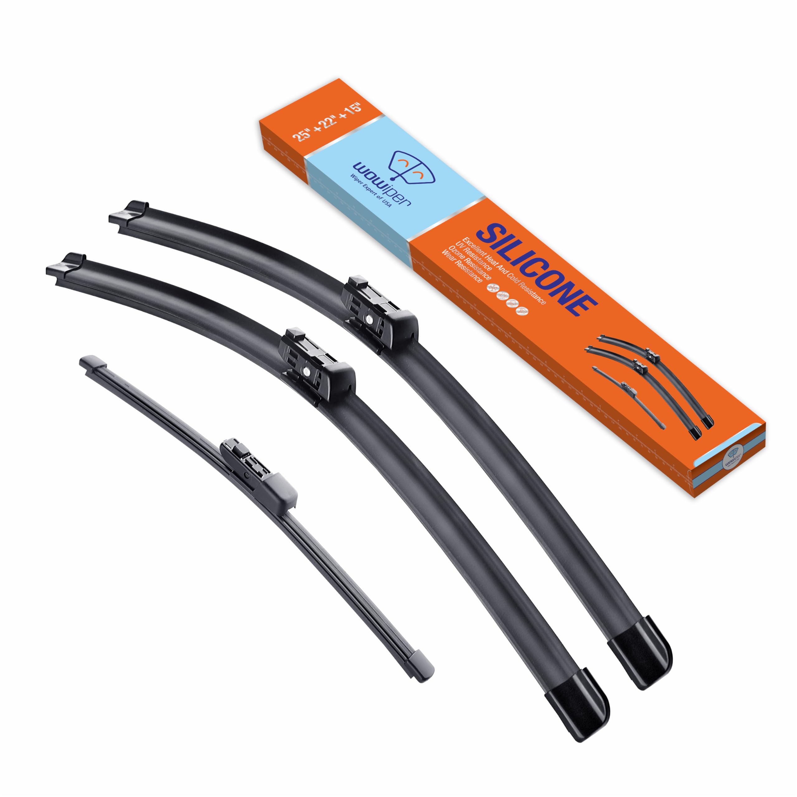 Amazon.com: WOWIPER Silicone Windshield Wiper Blades with Rear Wiper ...