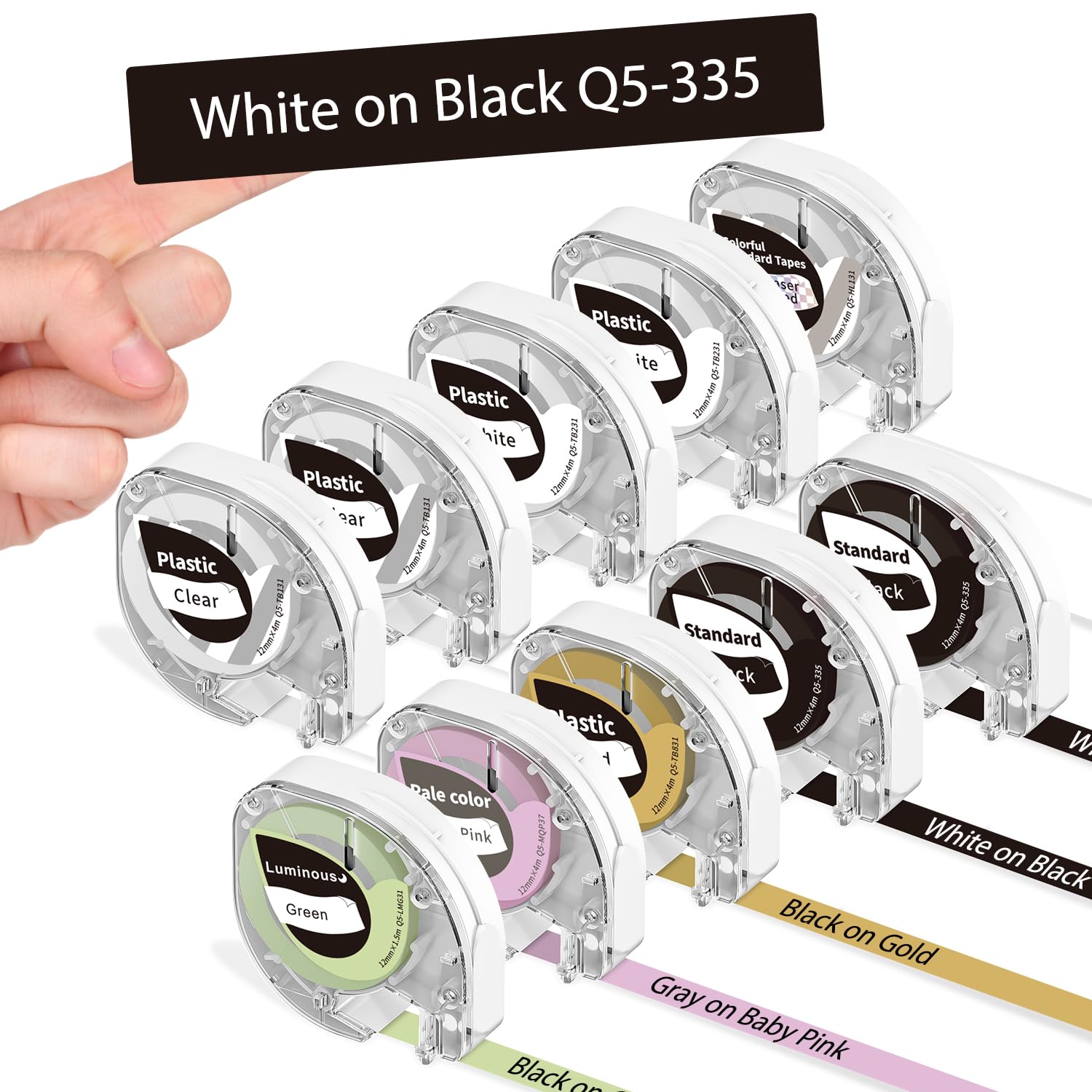Amazon.com: Phomemo P12 Label Tape, P12 Label Maker Tape 12mm x 4m 1/2 ...
