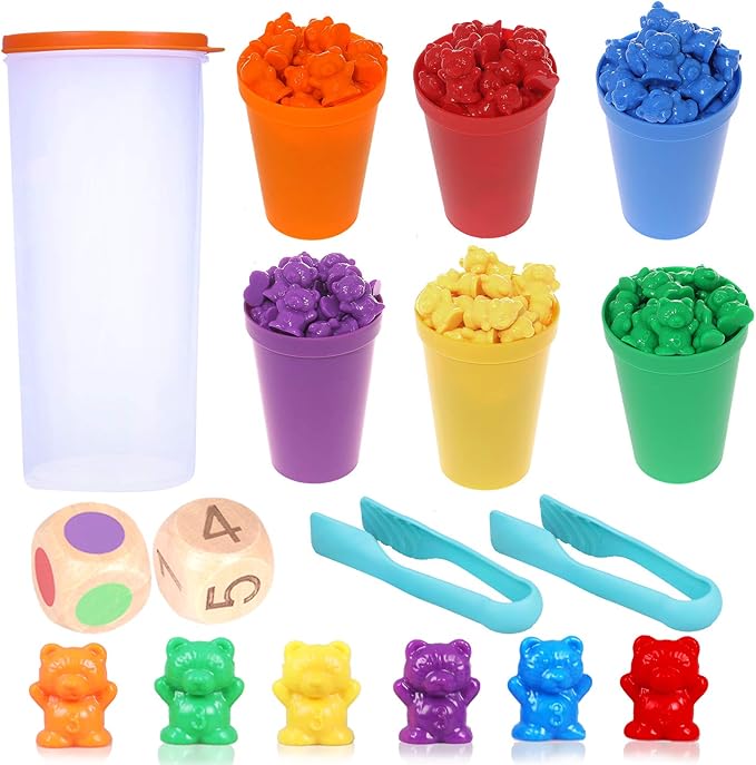 Camelize Rainbow Counting Bears,71pcs Colorful Sorting Toys with ...