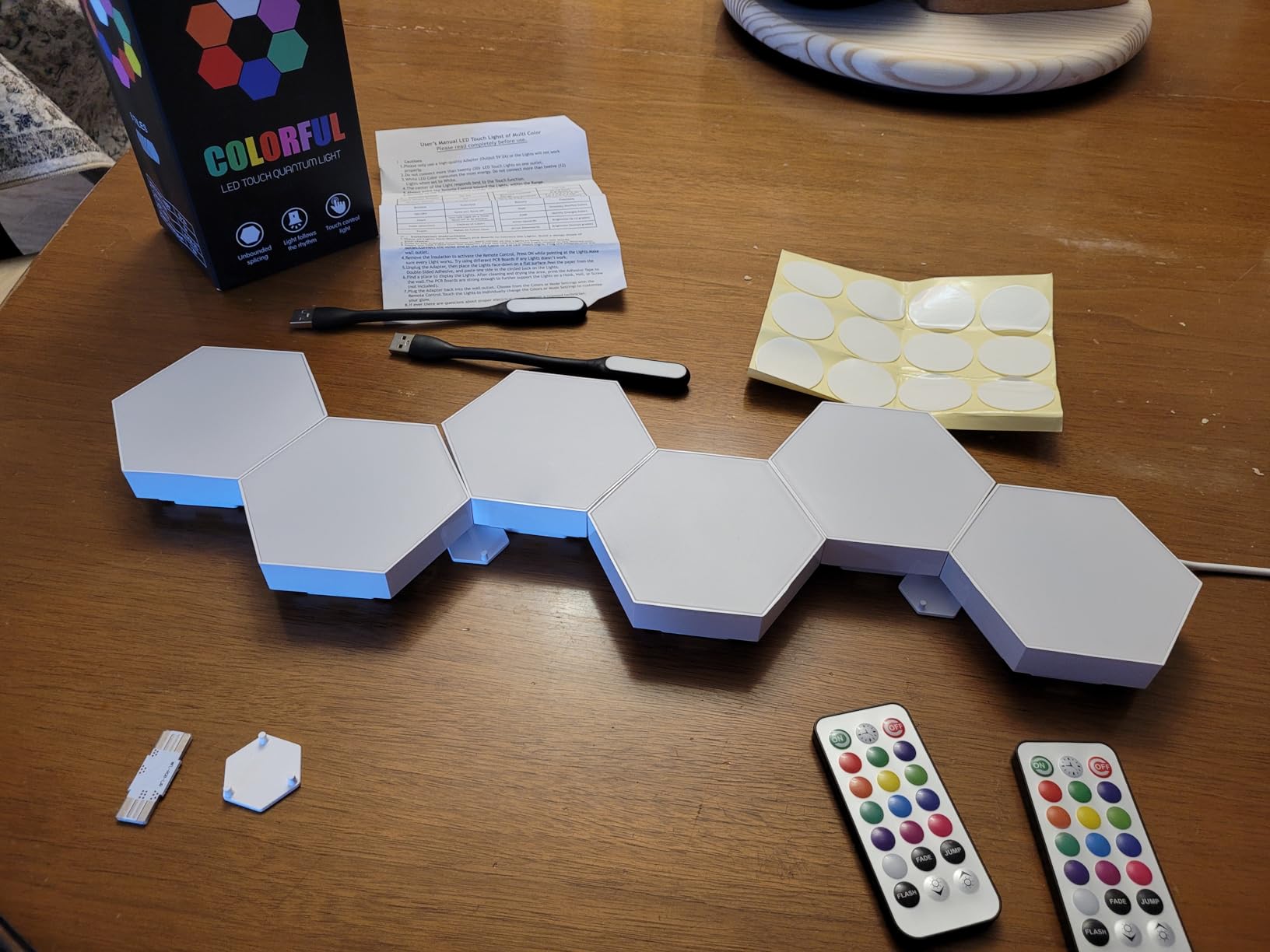 Hexagon Lights with Remote, Modular Touch Sensitive Lights, Dual ...
