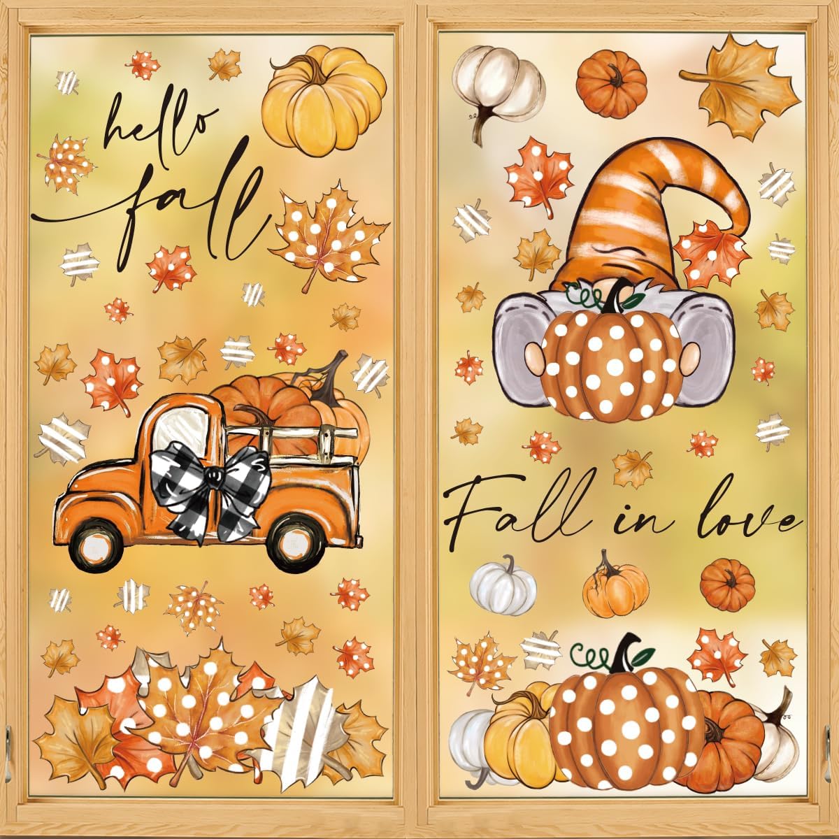 Amazon.com: JUESMOS Fall Window Clings 92PCS Autumn Fall Decor ...